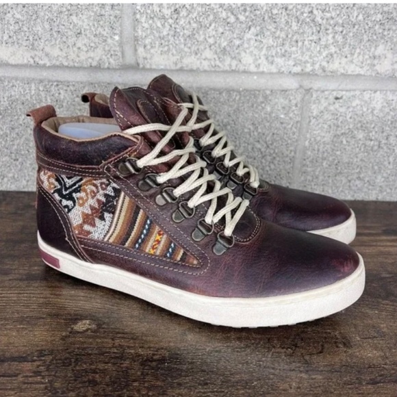 inkkas | Shoes | Inkkas Brown Leather Southwestern Camping Boot Us ...